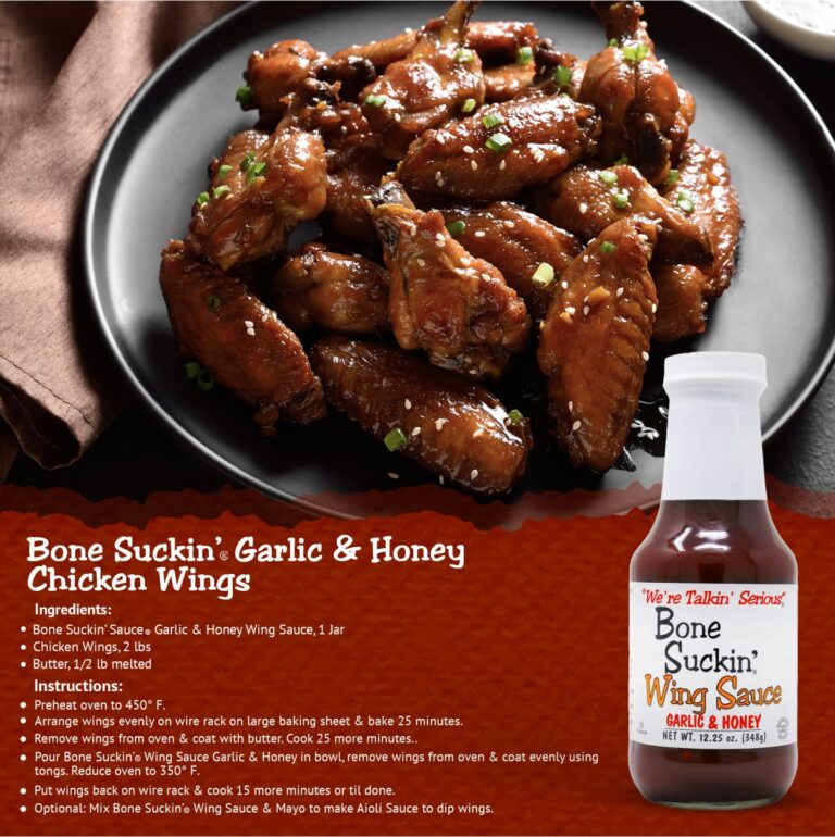 Bone Suckin’ Garlic & Honey Chicken Wings – Bone Suckin' Sauce Recipes